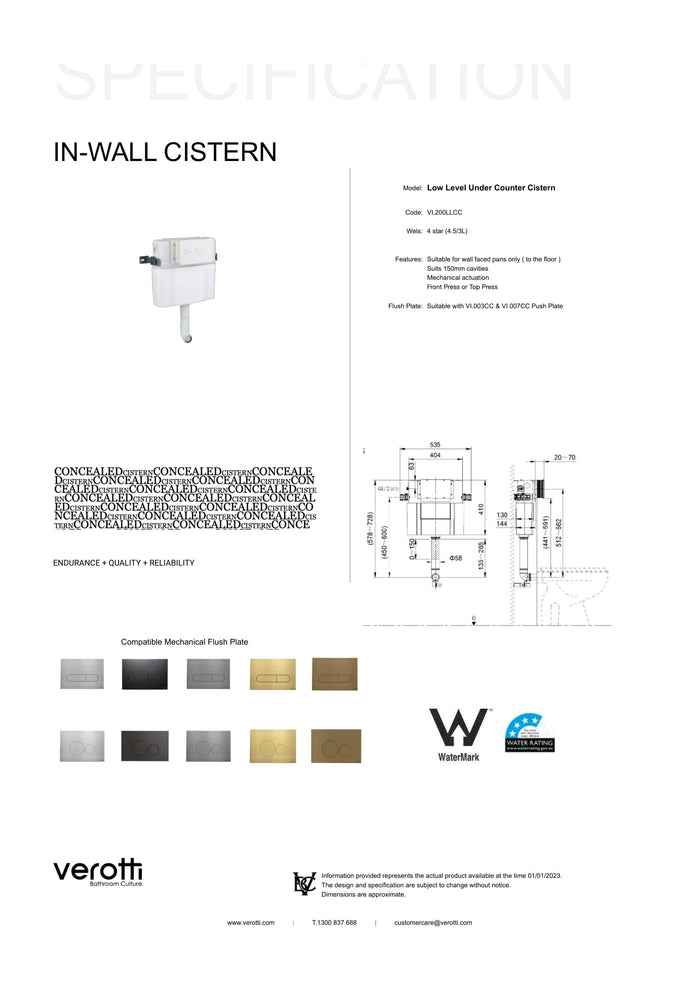 In-Wall Cistern Complete Collection Page