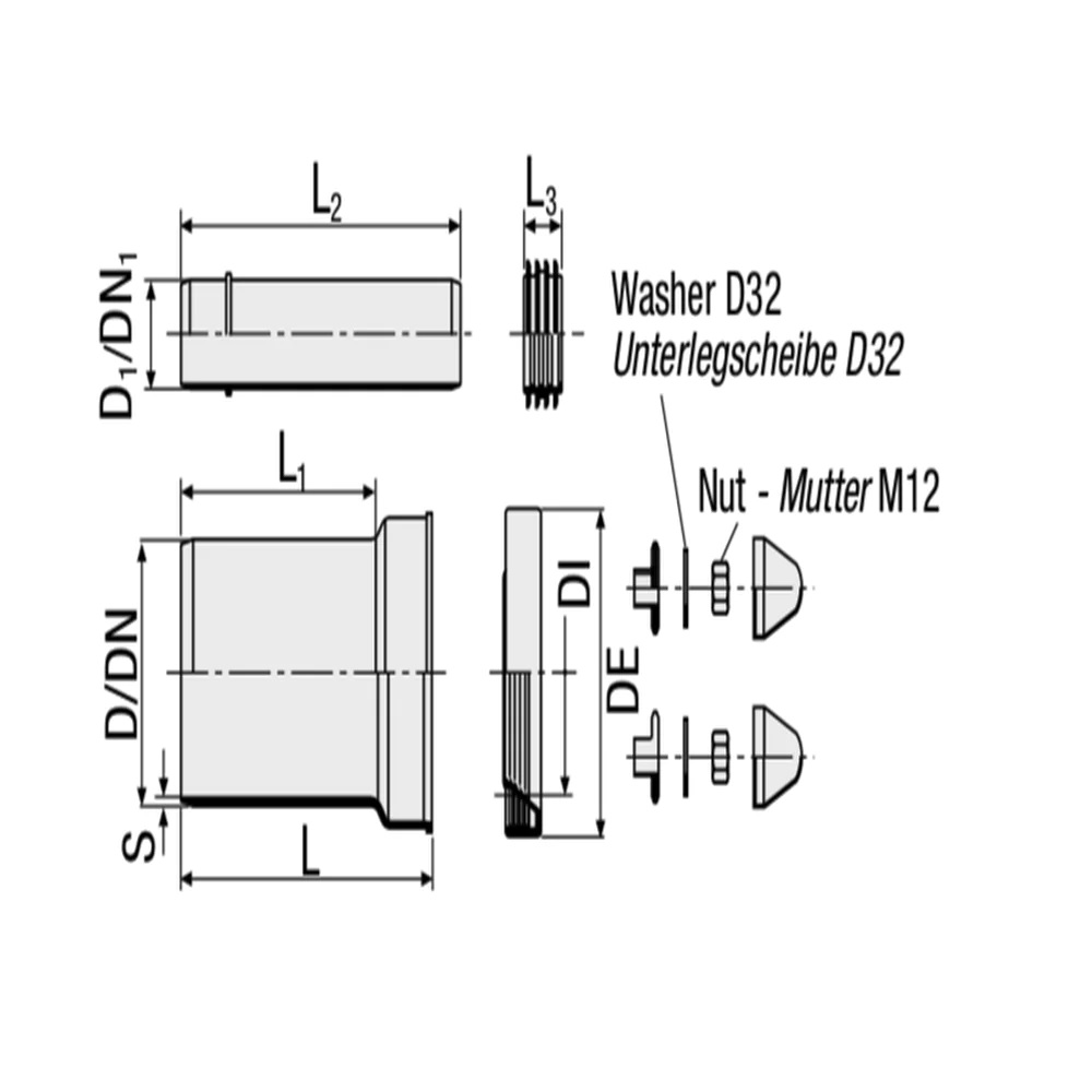 Connection kit for wall-hung WC toilet